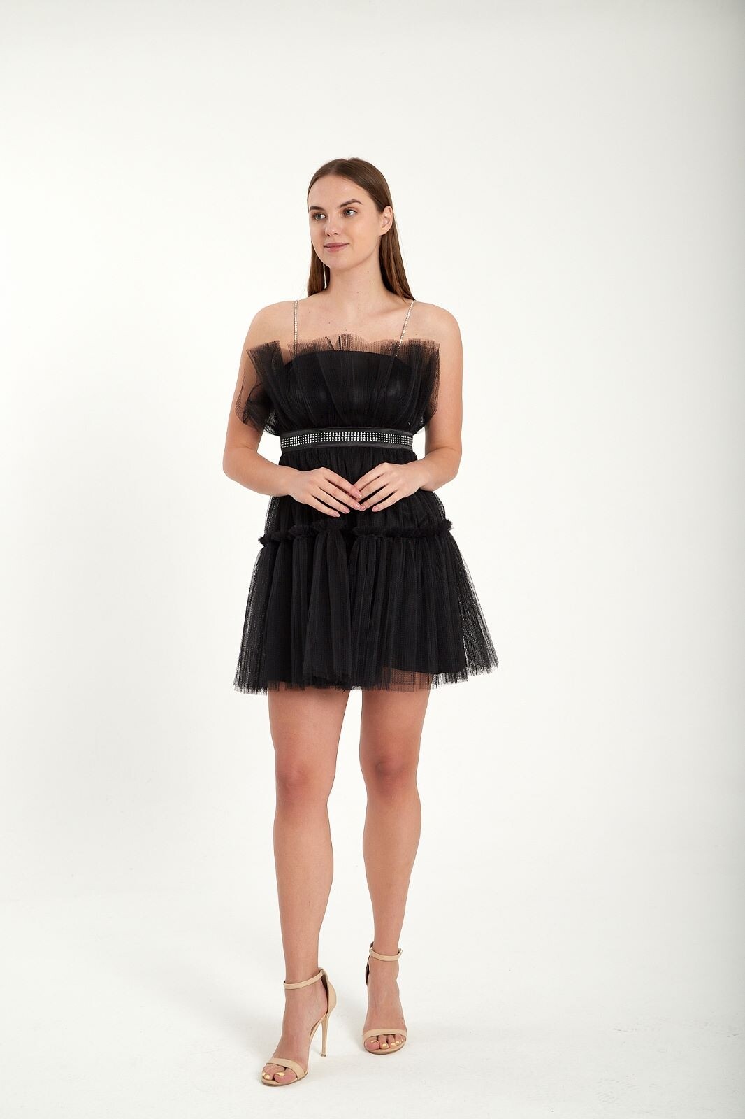 Kadın Tüllü Kabarık Mini Parti Elbisesi