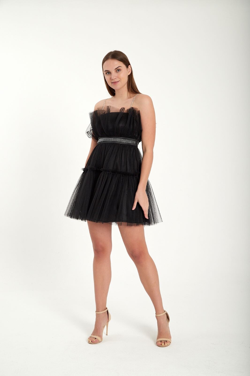 Kadın Tüllü Kabarık Mini Parti Elbisesi